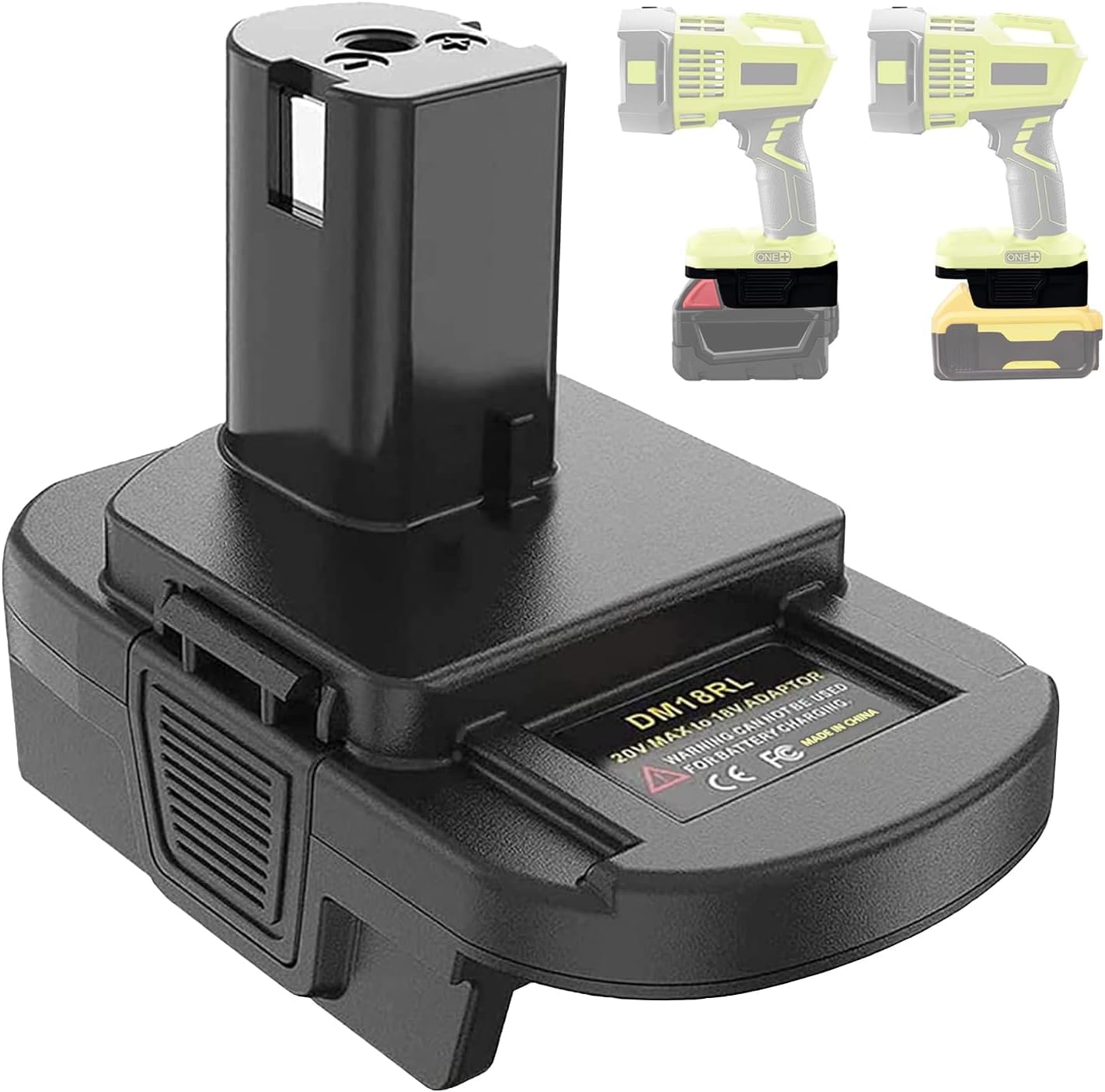 awokee DM18RL Adaptador de batería para Dewalt para Milwaukee 20V/18V ...