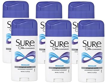 Amazon.com : SURE, Antiperspirant Deodorant, Solid, Regular, 2.6 oz ...