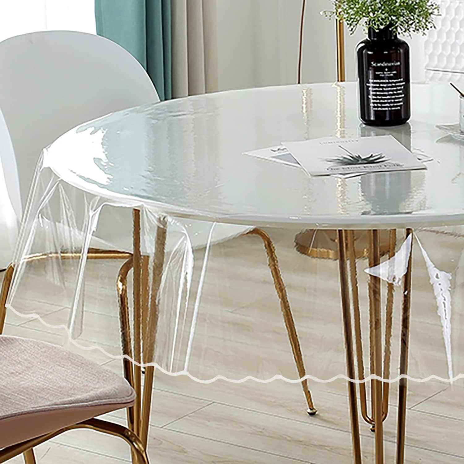 Amazon.com: Clear Table Protector Thick Transparent Plastic Tablecloth ...
