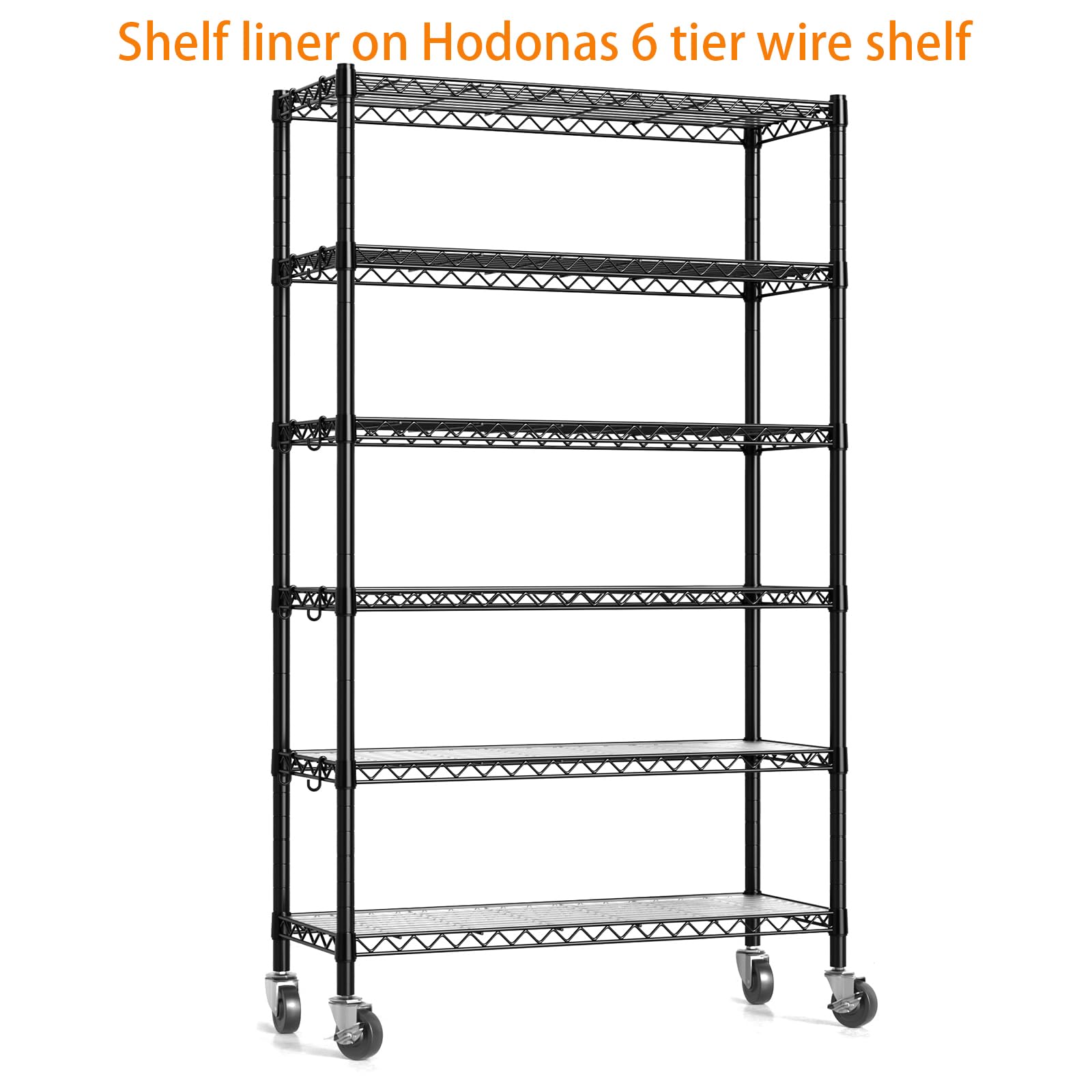 Hodonas 6-Pack Shelf Liner, Suitable 6-Tier Wire Shelving Unit, Thicked ...