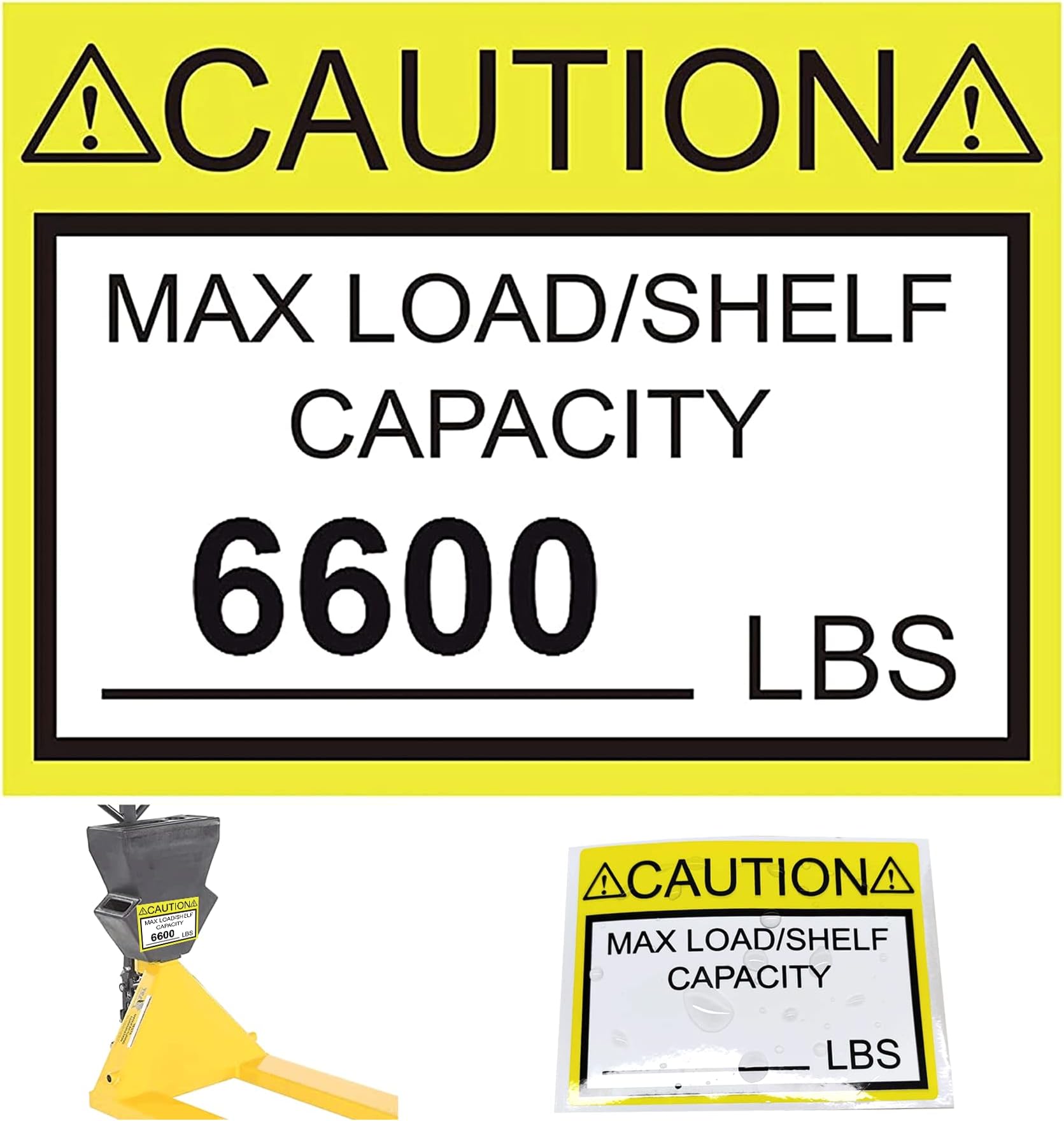 Amazon.com : Pallet Rack Capacity Labels 3×4 Inch Caution MAX Load ...