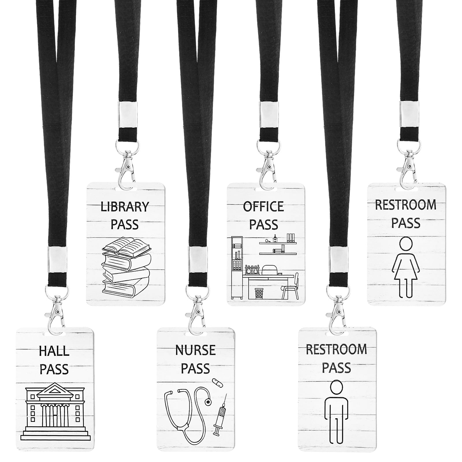 Snapklik.com : Sabary 6 Sets Hall Pass Lanyards And School Passes Set ...