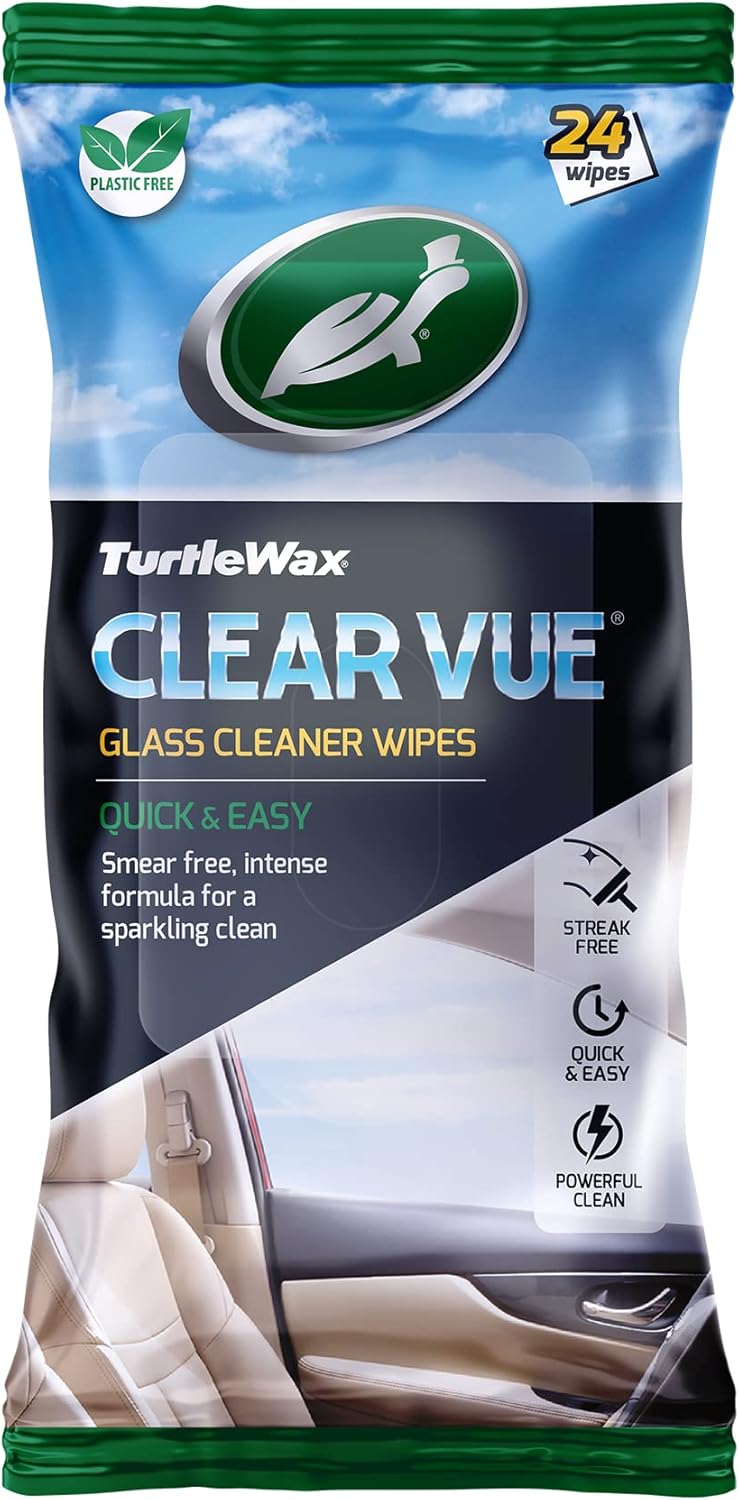 Turtle Wax Clear Vue Car Glass Cleaner Wipes - Quick & Easy Streak Free ...