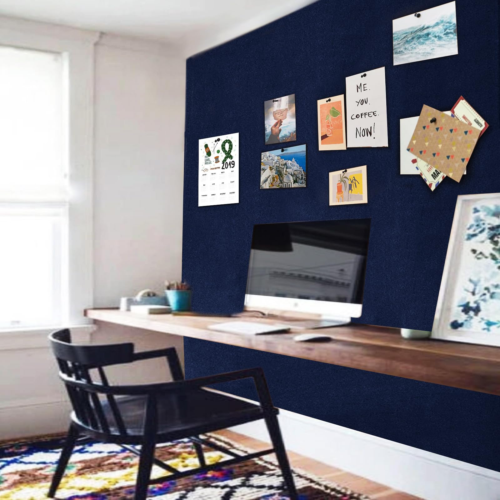 Snapklik.com : Linen Cork Board Roll Dark Blue 48" X 36", 1/4" Thick ...