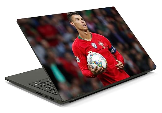 ISEE 360® Laptop Skin Cover Laminated Ronaldo Ball Stickers and Free ...