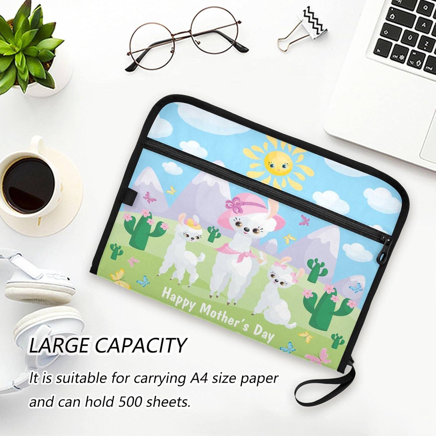 Llama Family Mothers Day Expanding File Folder for Documents A4 Letter ...
