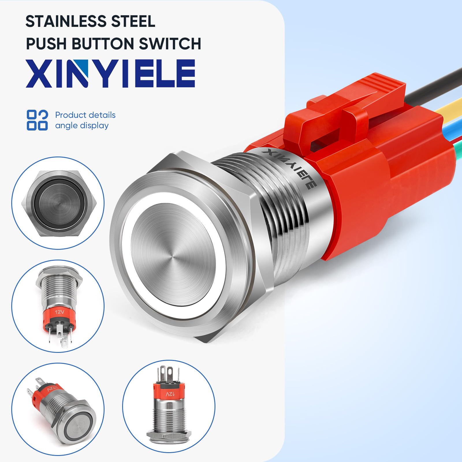 Snapklik.com : XINYIELE 16MM Latching 12V Push Button Switch On Off ...