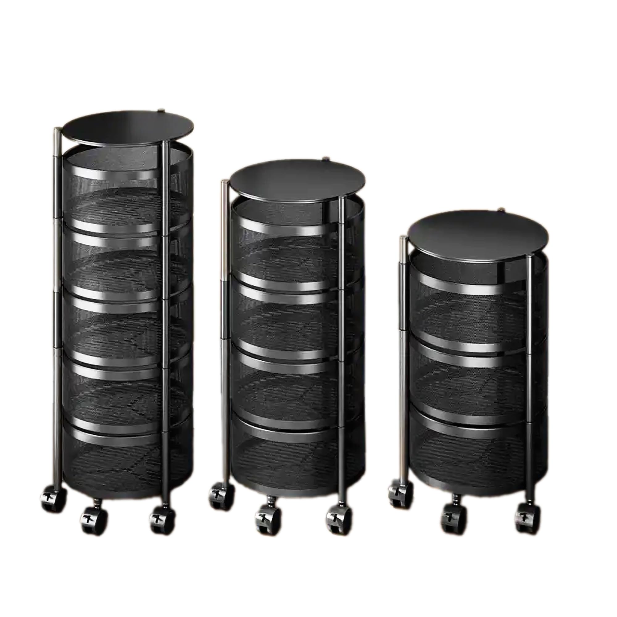 5-Tier Kitchen Storage Rack, Multi-Layer Fruit Basket Detachable ...