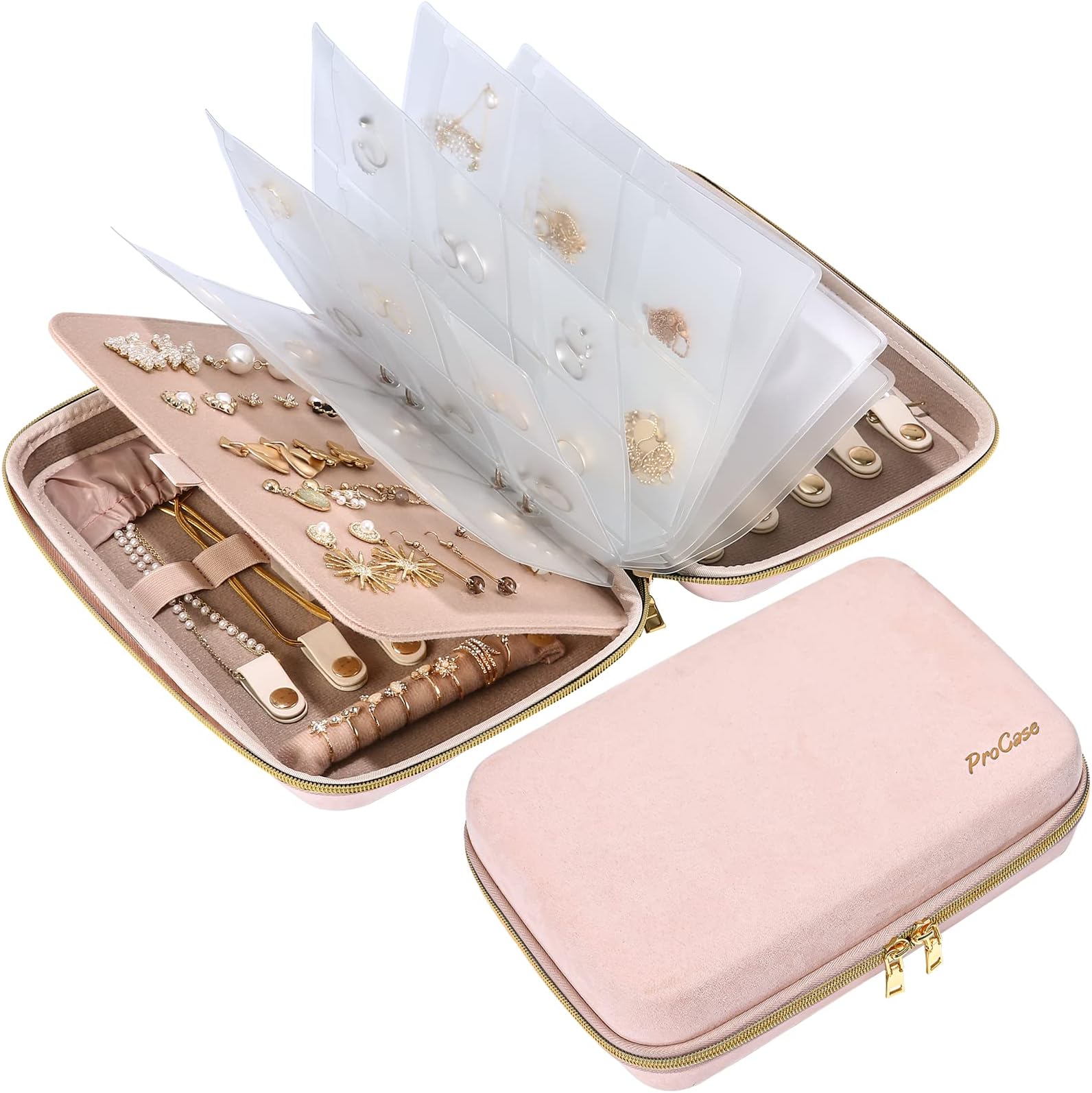 Vlando Travel Jewellery Organiser, Foldable Jewellery Storage Book ...