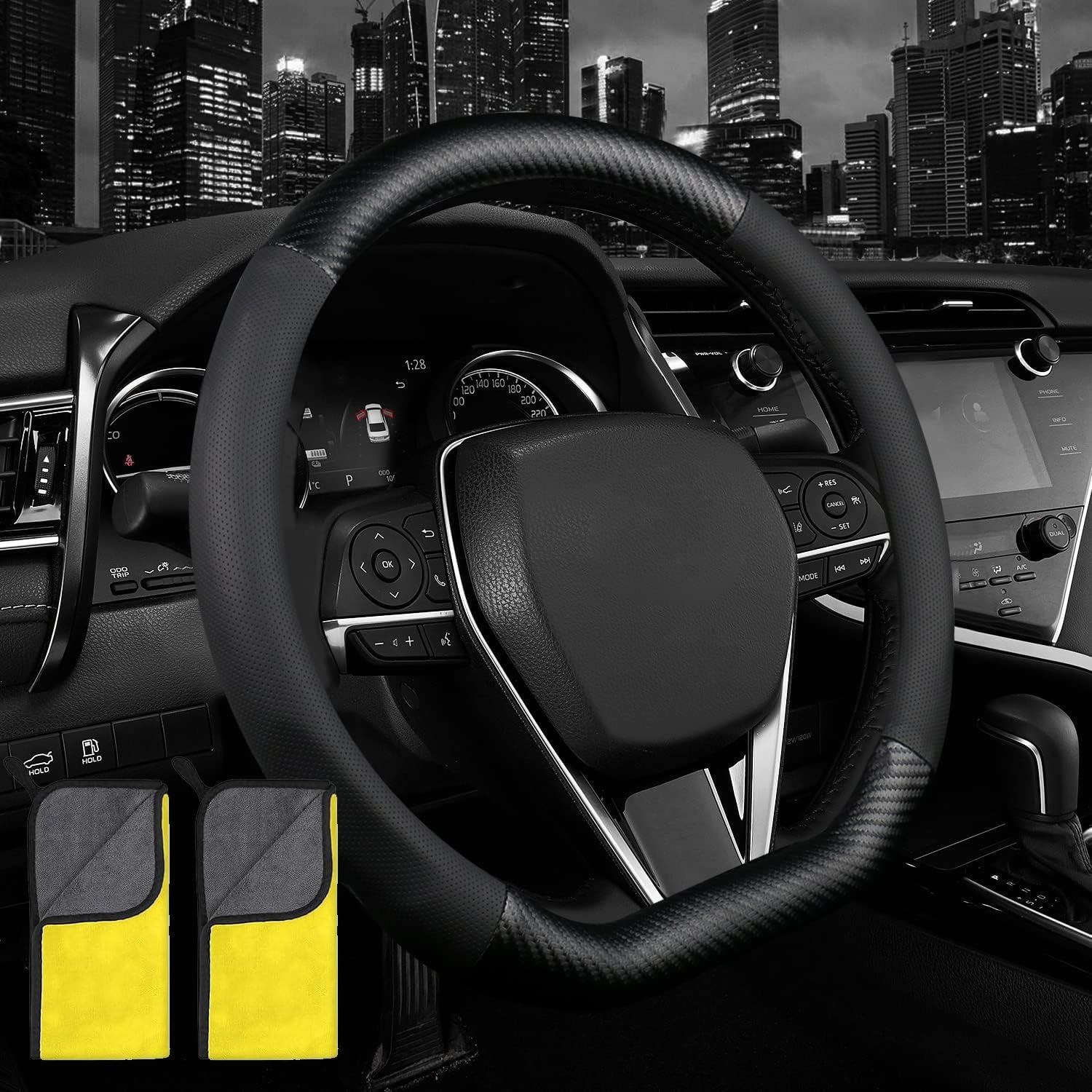 Carodi - Funda de piel para volante de coche, ultrafina, cómoda ...