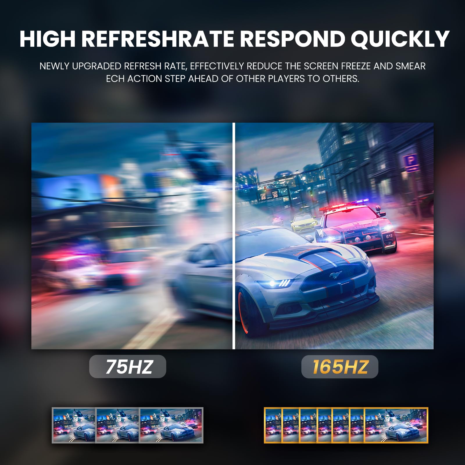 Snapklik.com : 24 Inch 144hz/180hz Curved Gaming Monitor, FHD 1080P ...