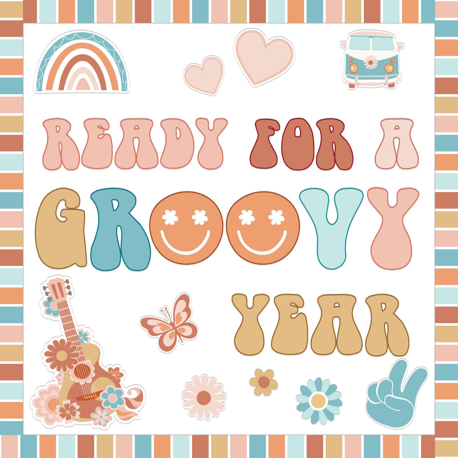 Snapklik.com : ZOiiWA Groovy Retro Bulletin Board Decoration Groovy ...