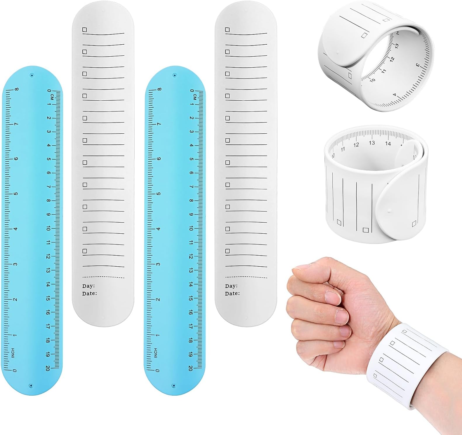 Amazon.com : salbsever 6 Pcs Silicone Memo Wrist Bands Reusable ...