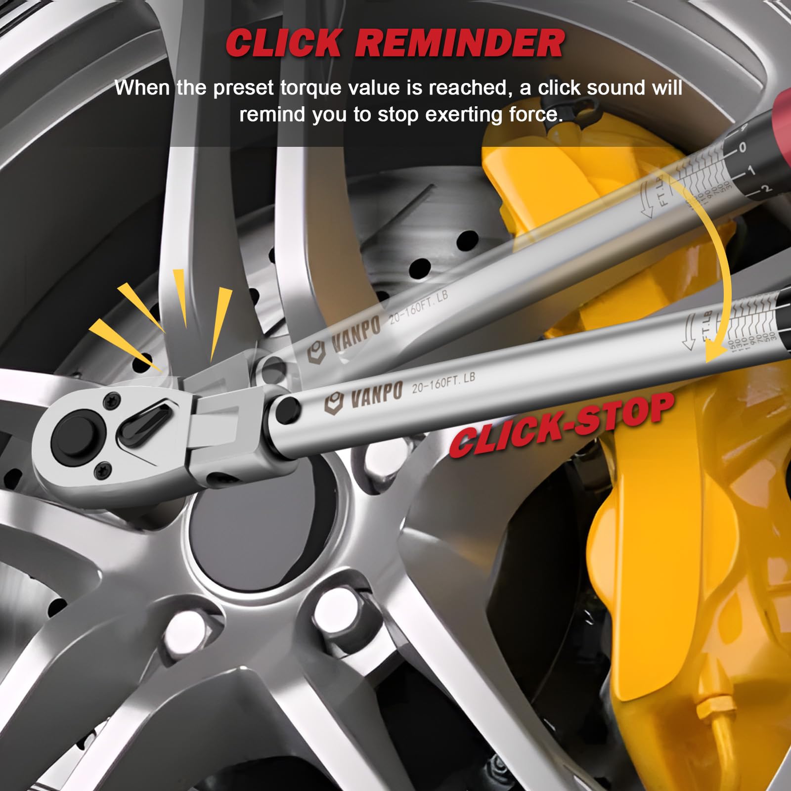 Snapklik.com : VANPO Flex Head Torque Wrench, 20-160 Ft.lb/27.1-217 Nm ...