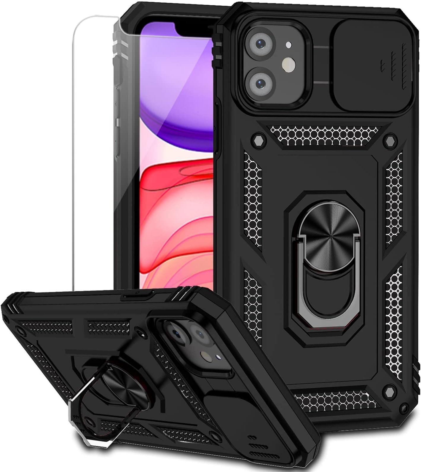 Amazon.com: for iPhone 11 Case with Camera Lens Cover HD Screen ...