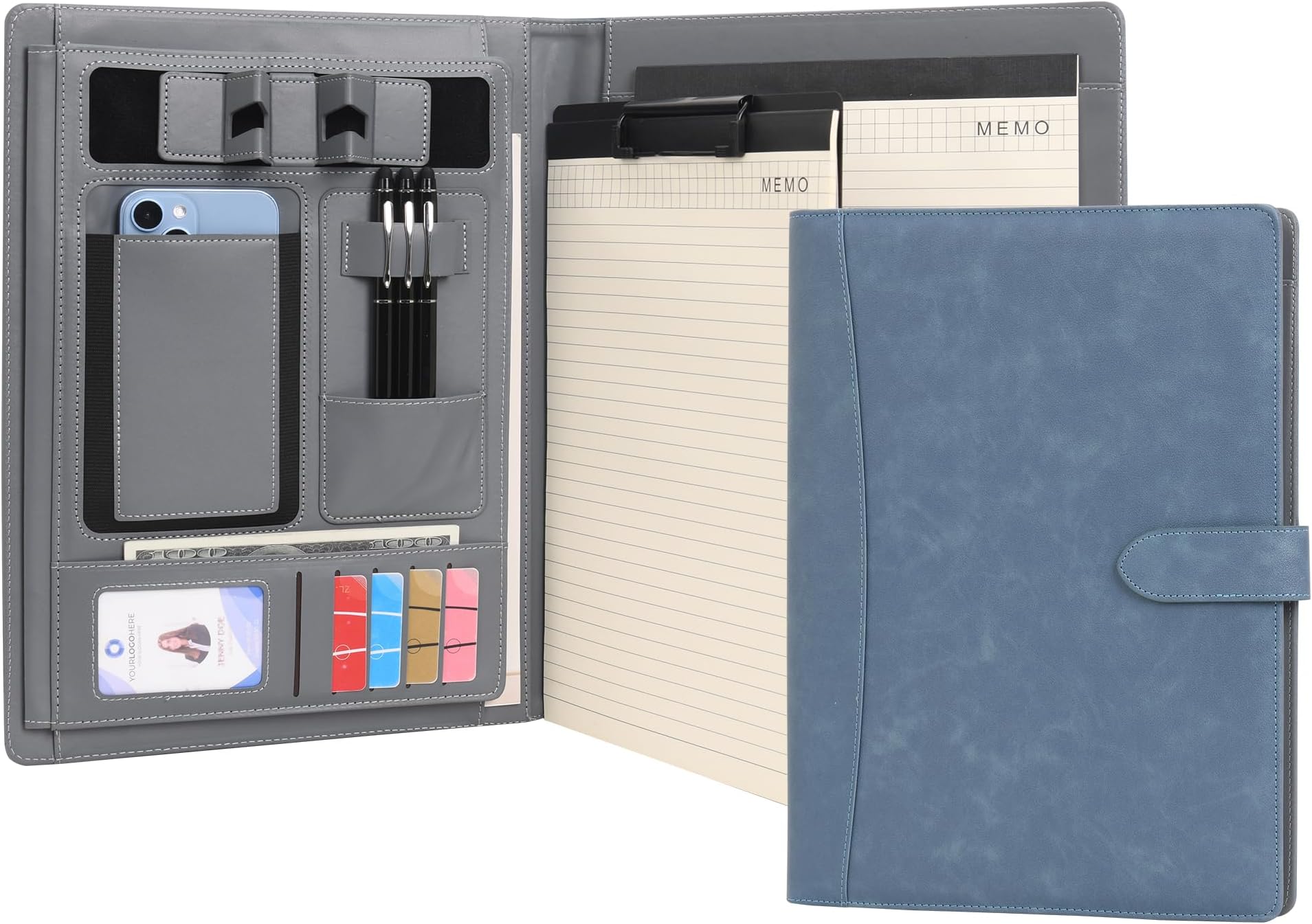 Amazon.com : Wason Portfolio Padfolio A4 Leather PU Folder File ...