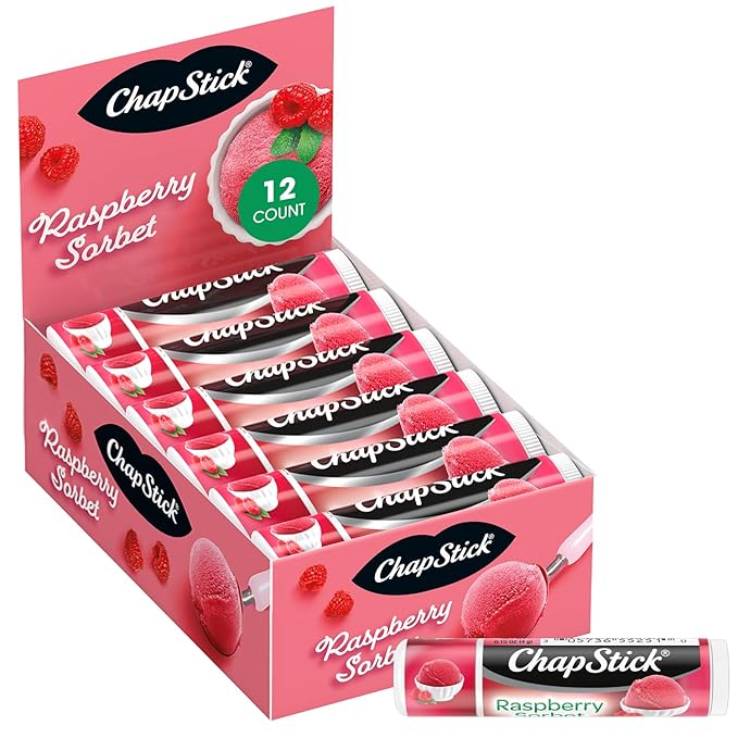 Amazon.com : ChapStick Lip Moisturizer, Raspberry Sorbet, 12-Pack ...