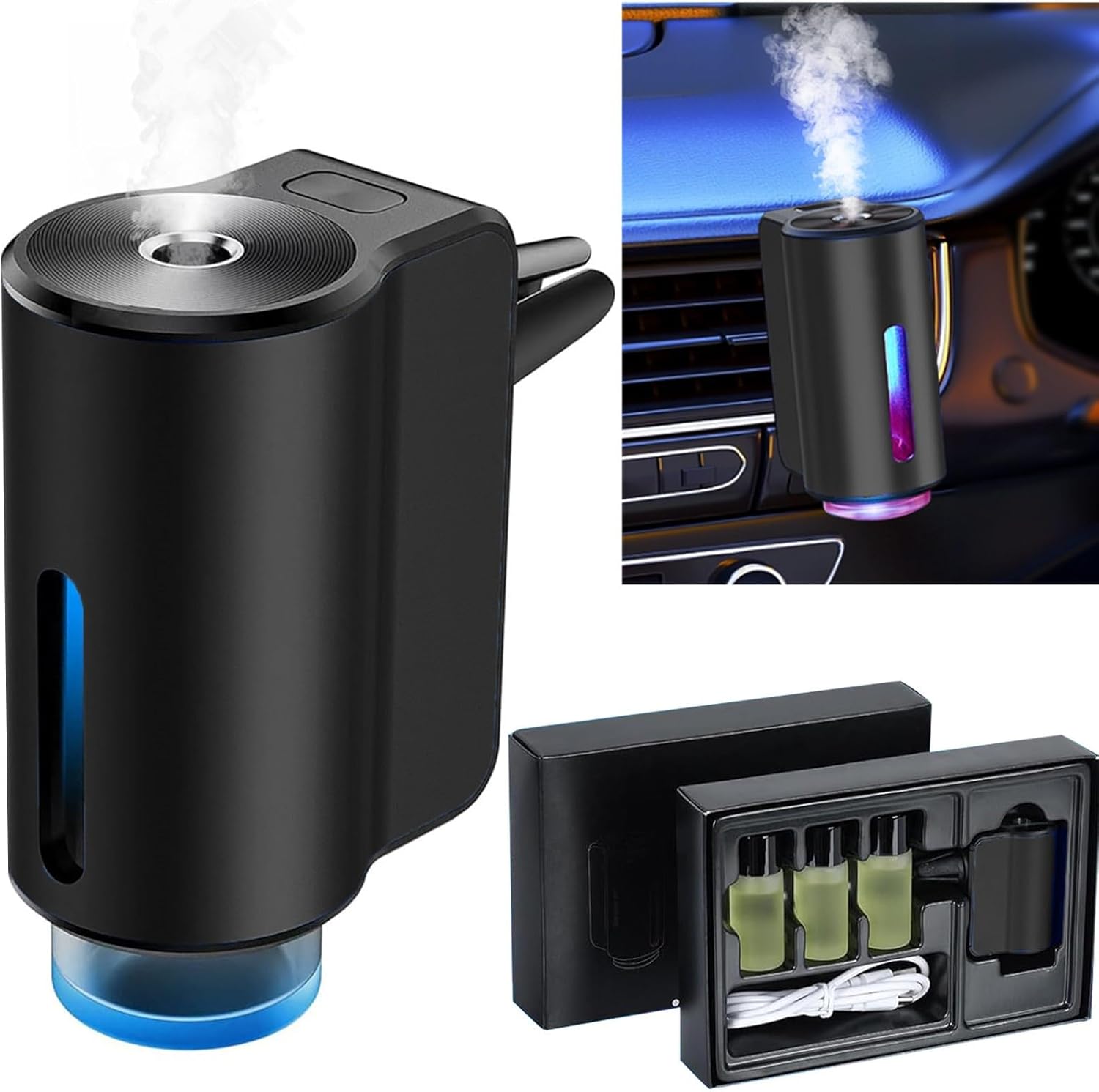Amazon.com: Jefuzh Smart Car Air Freshener Diffuser(Diffuser+3pcs Oils ...