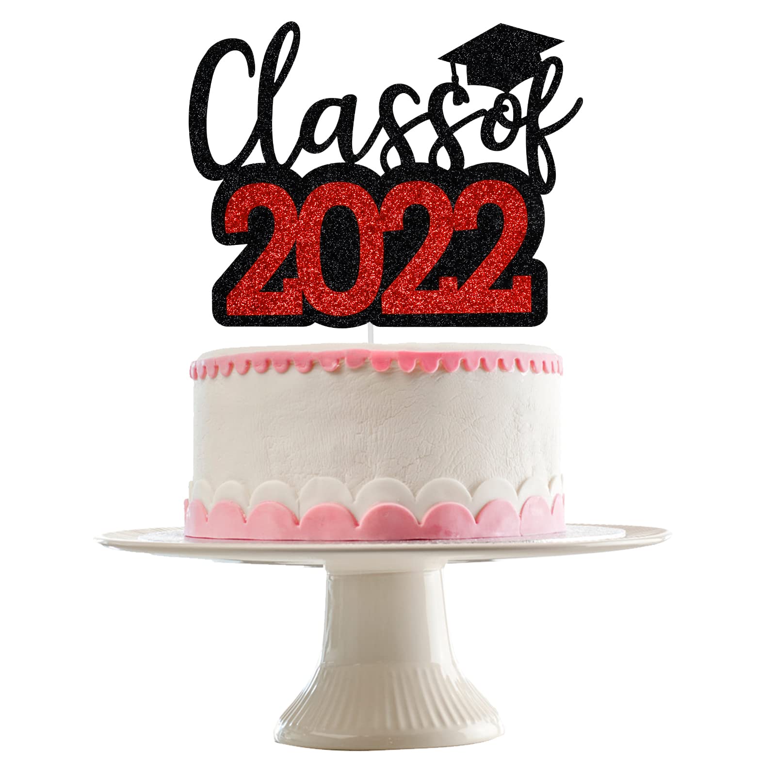Buy Class of 2022 Cake Topper Red and Black Glitter- Graduation Cake ...