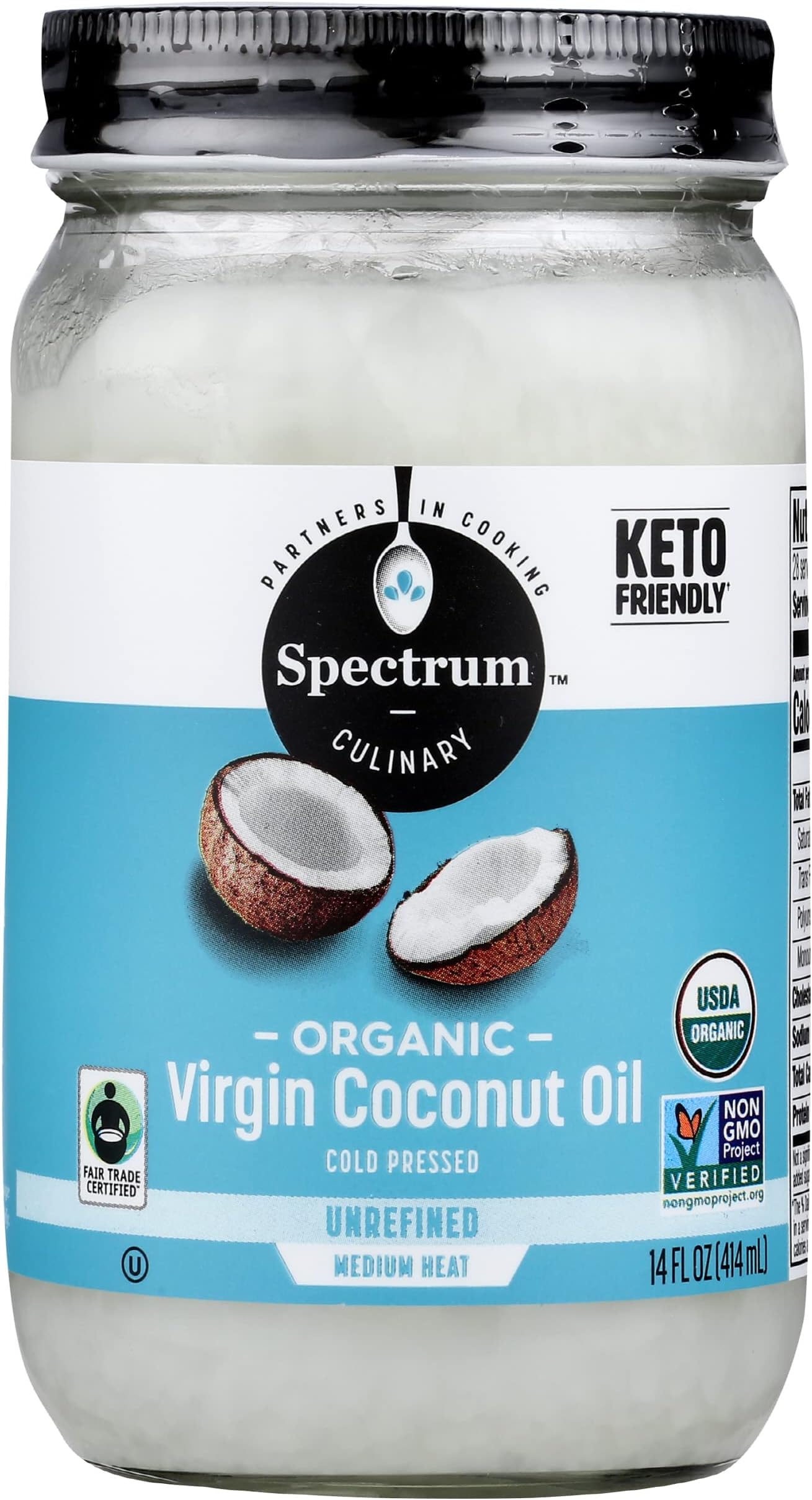 Amazon.com : Spectrum Organic Virgin Coconut Oil, Unrefined, 14 Oz ...