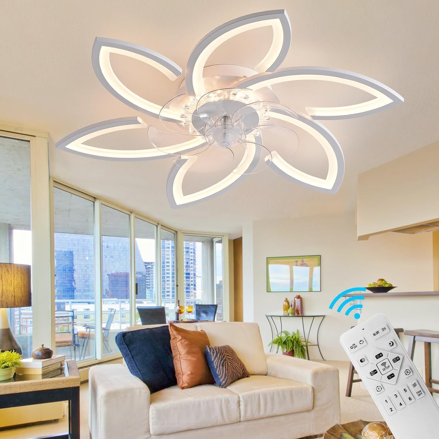 Contemporary Great Room With Ceiling Fan Designs Contemporary Interior