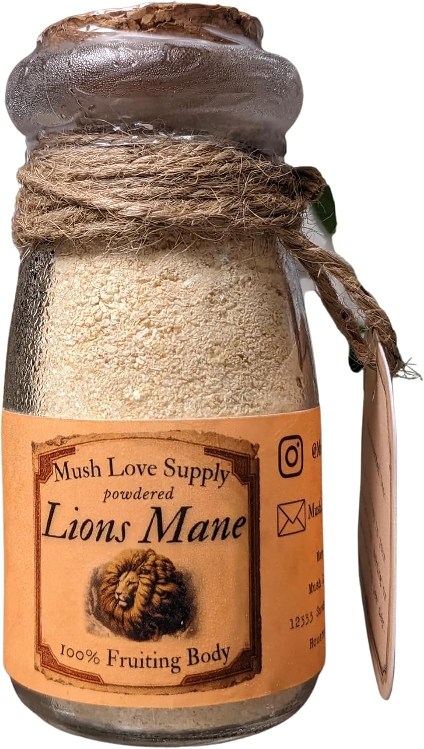 Amazon.com: Mush Love Vegan Lion’s Mane Powder | 100% Fruiting Body ...