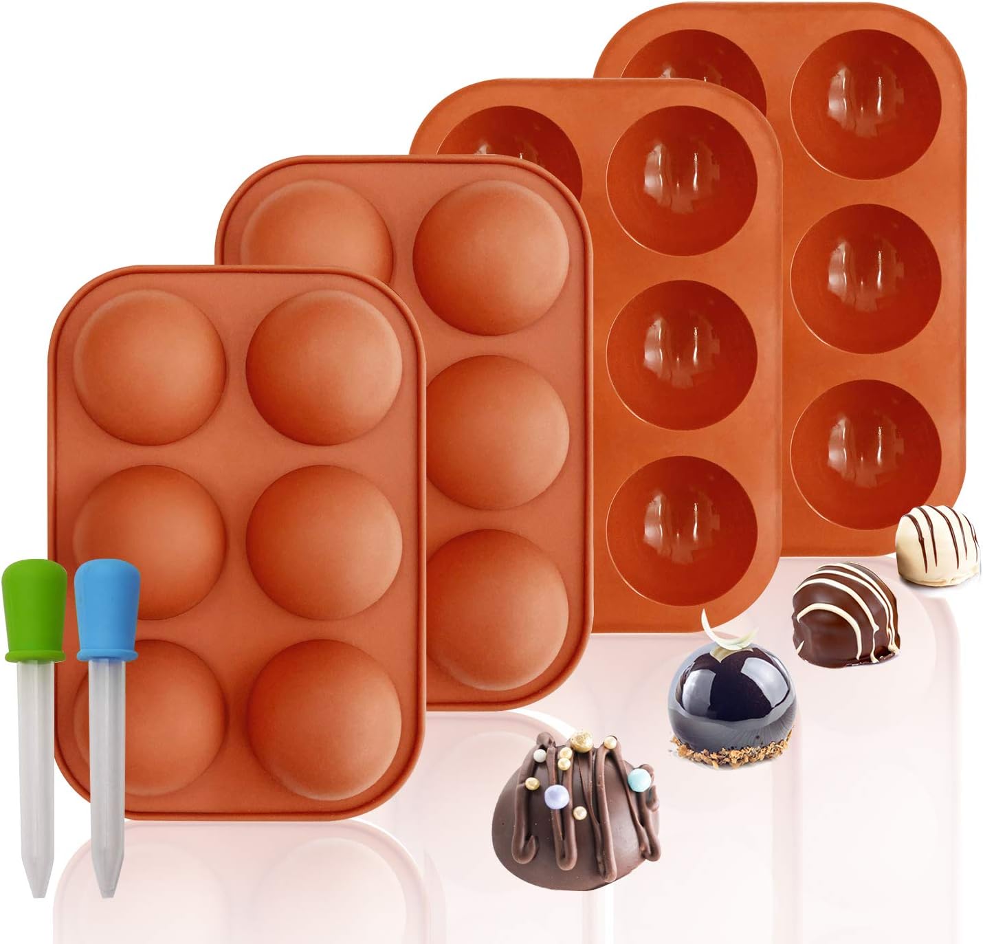 Amazon.com: Newk 6 Holes Semi Sphere Silicone Mold, 6 Packs 6-Cavity ...