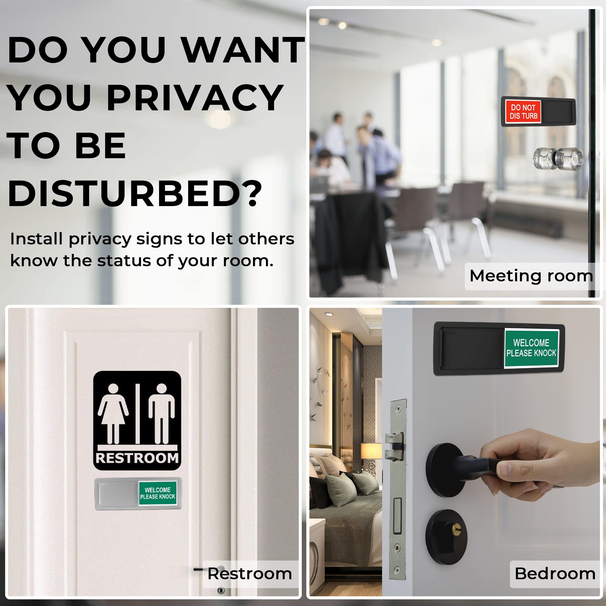 Snapklik.com : 7x2 Magnetic Privacy Indicator, Do Not Disturb Sign For ...
