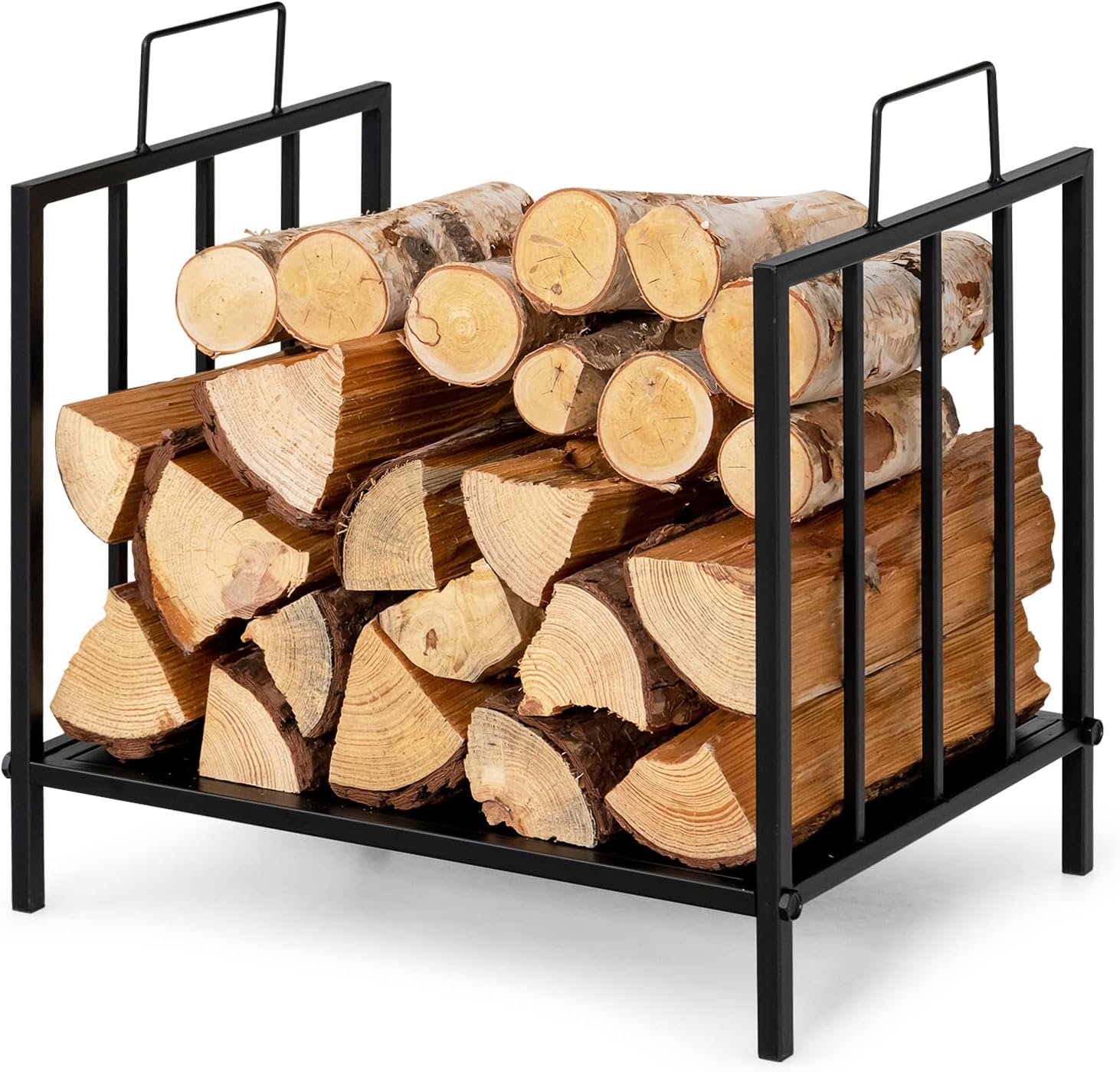 Amazon.com : Safstar 18” Firewood Rack, Heavy Duty Log Rack w/Built-in ...