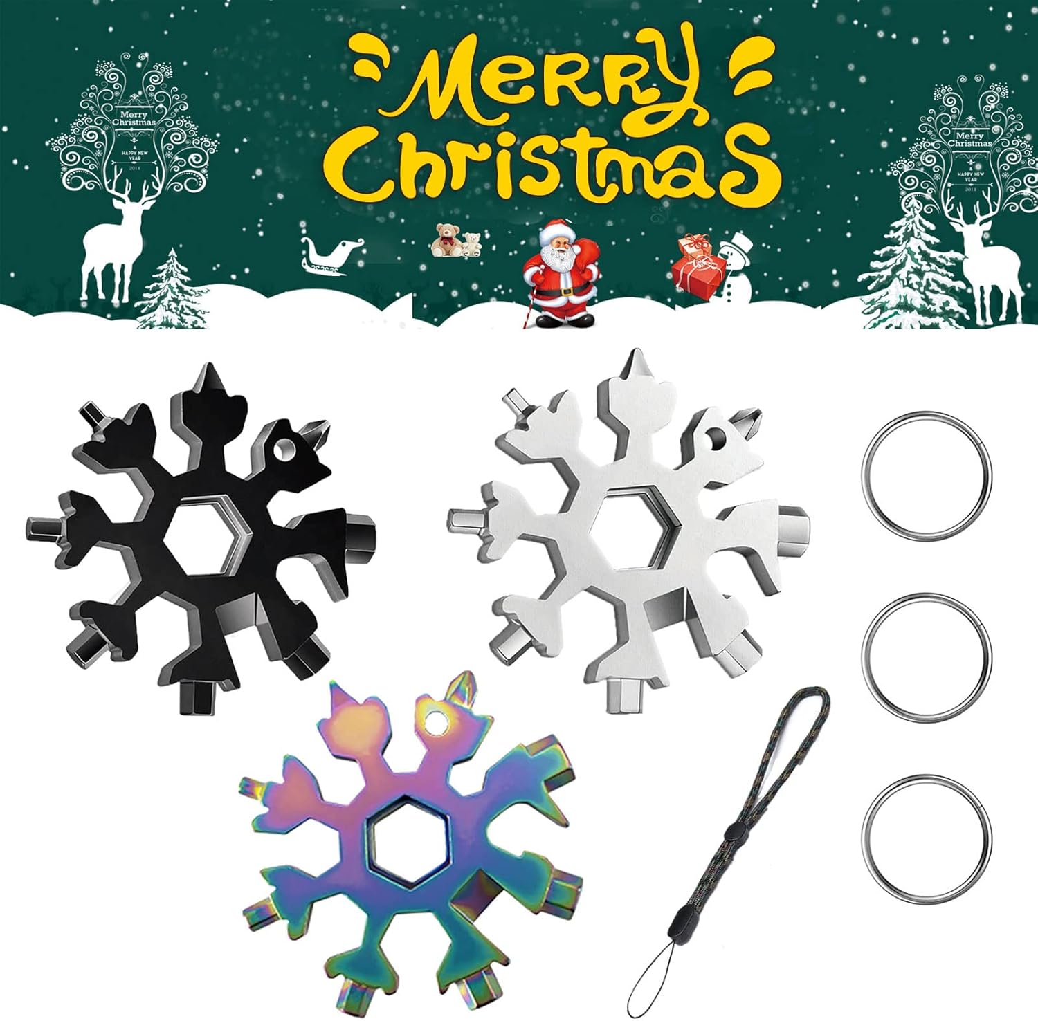 18-in-1 Snowflake Multi-Tool,Incredible Portable18-in-1 Stainless Steel ...