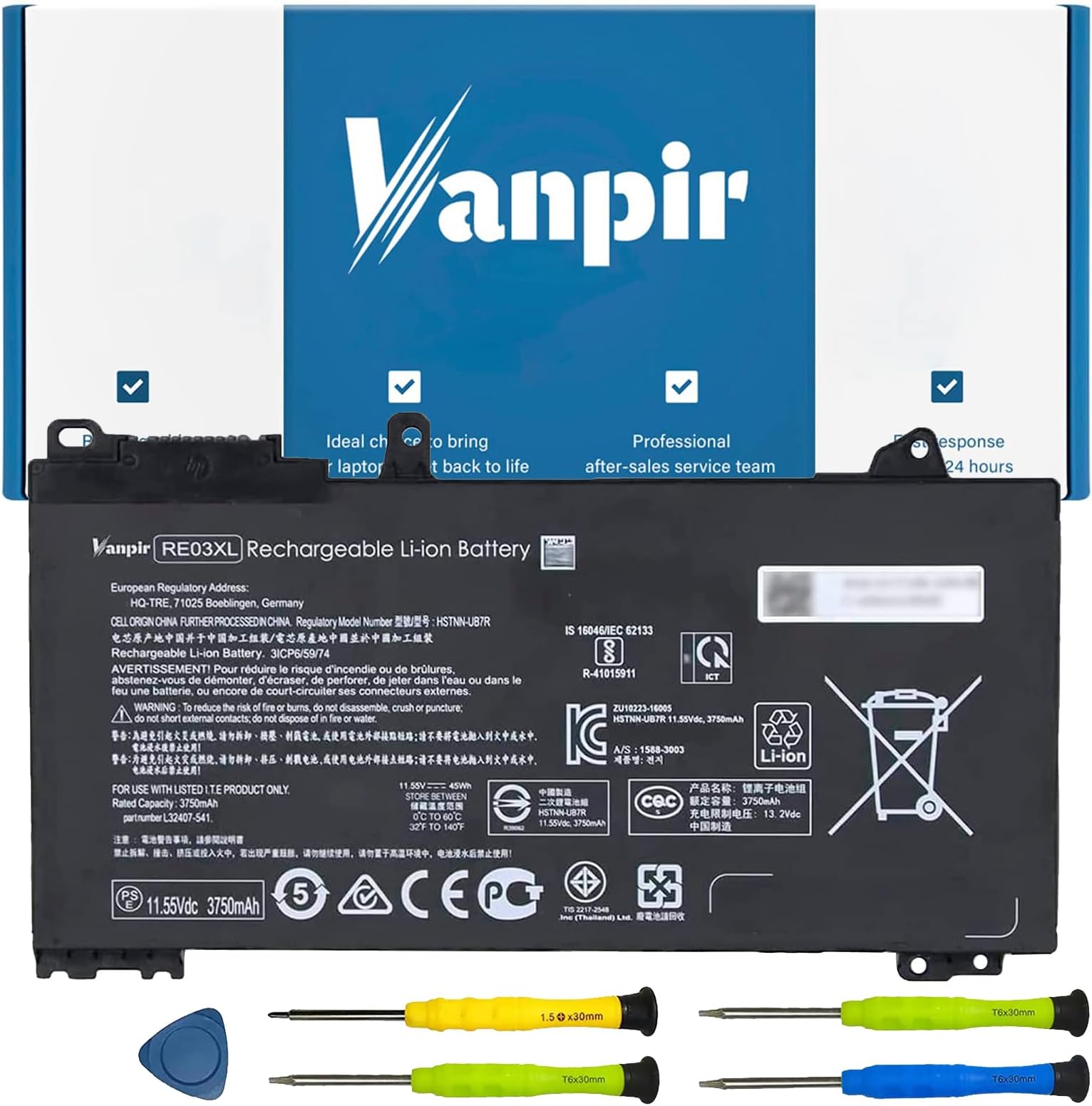 Amazon.com: RE03XL Laptop Battery for HP ProBook 430 440 445 450 455R ...