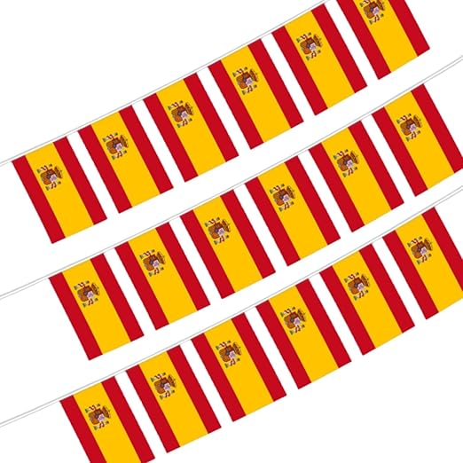 Spain Flag Bunting 30pcs Spanish Triangle Flag Decoration Double Sided ...