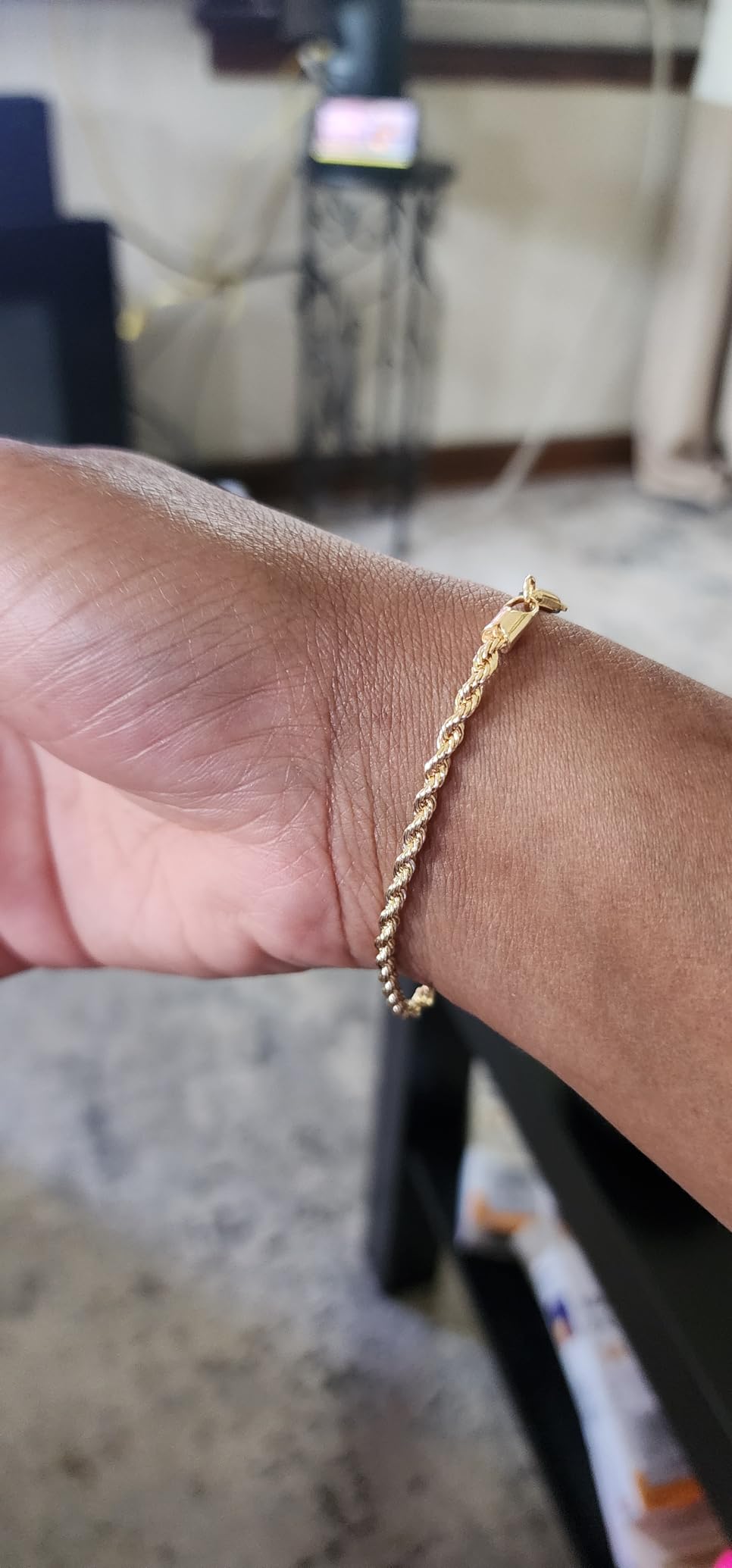 Amazon.com: Barzel 18K Gold Plated Rope Gold Chain Bracelet - Made In ...