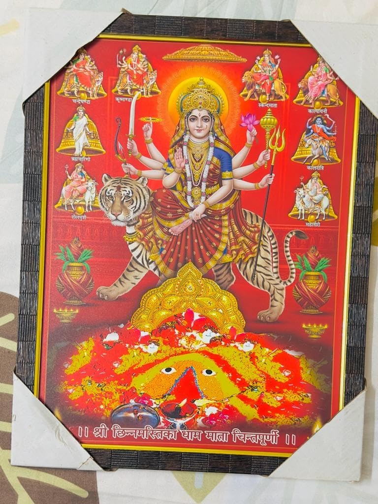 Amazon.com: Navdurga Maa Photo Frame Nav Durga Maa Durga Durgmaa Luxmi ...