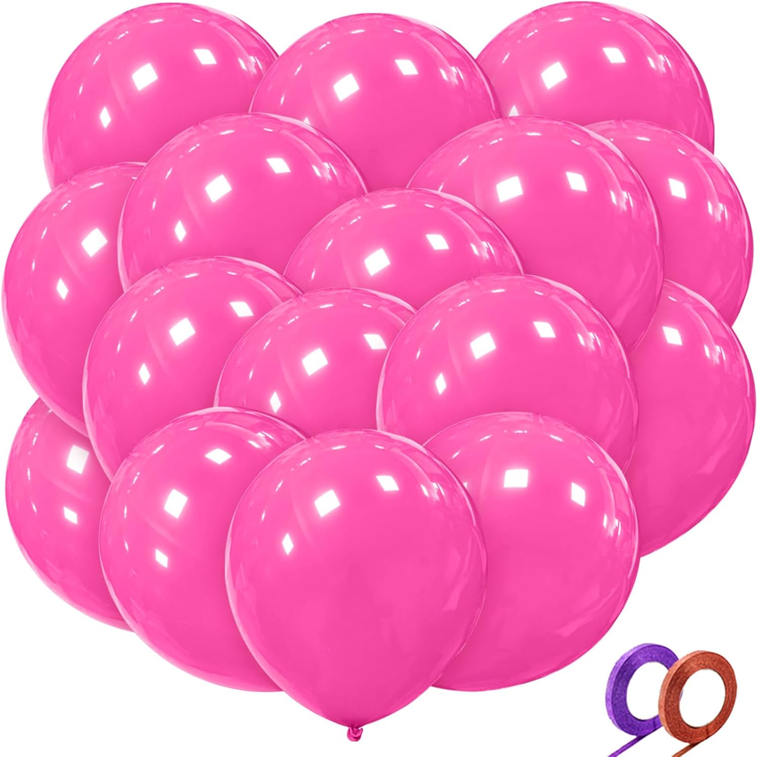 Amazon.com: 32Pcs Hot Pink Big Balloons 18 Inch, Round Large Latex ...