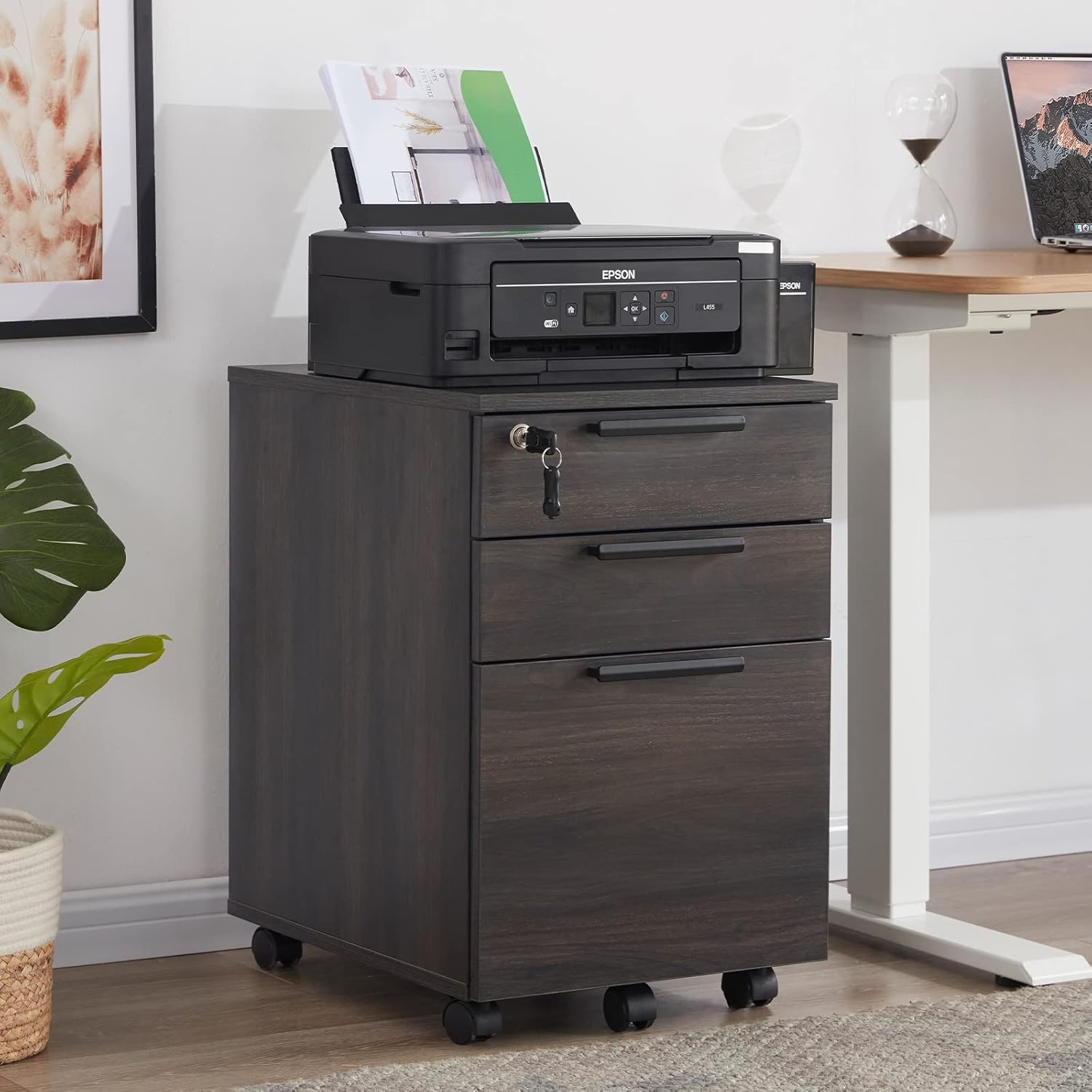 Amazon.com: Farini File Cabinet with Lock Storage Cabinet 3 Drawers ...