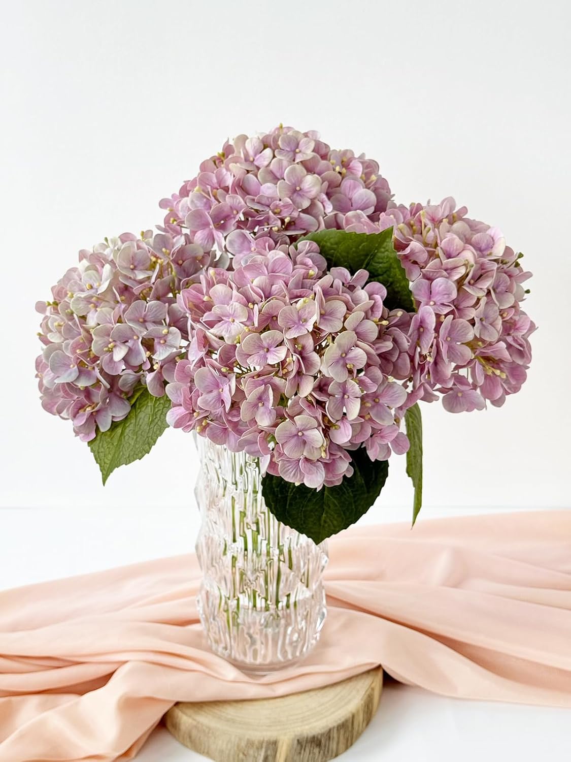 Amazon.com: SUMTIPHUN 4 Pcs 20'' Real Touch Hydrangeas Light Pink ...