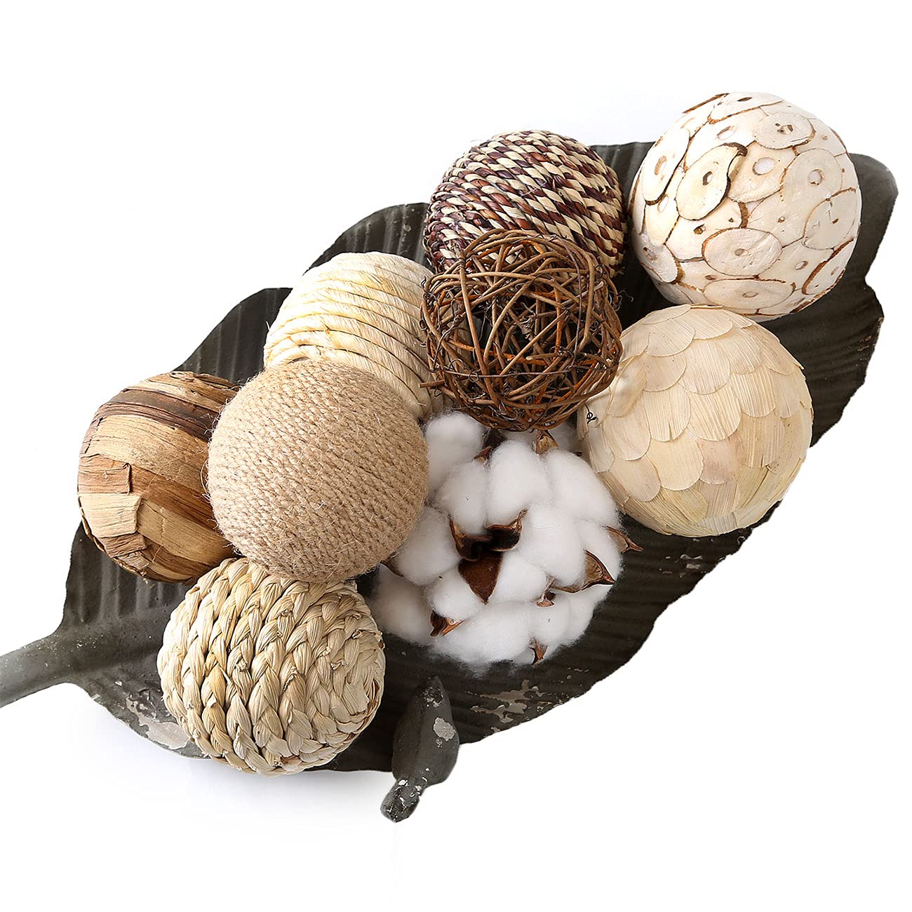 Amazon.com: CIR OASES Assorted Decorative Spherical 9pcs Brown White ...