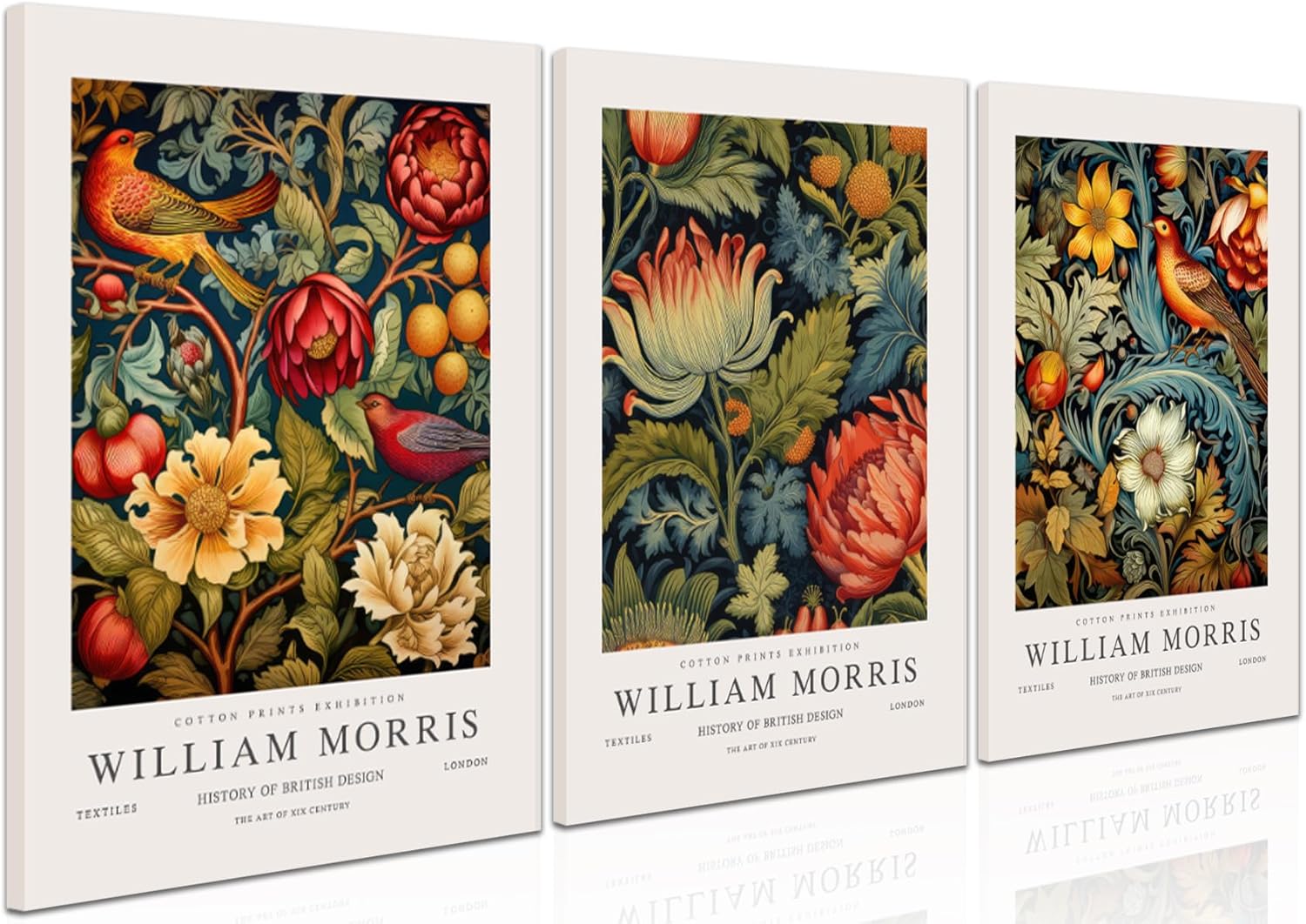 Amazon.com: AKWISH Framed William Morris Wall Art Set of 3 - Vintage ...