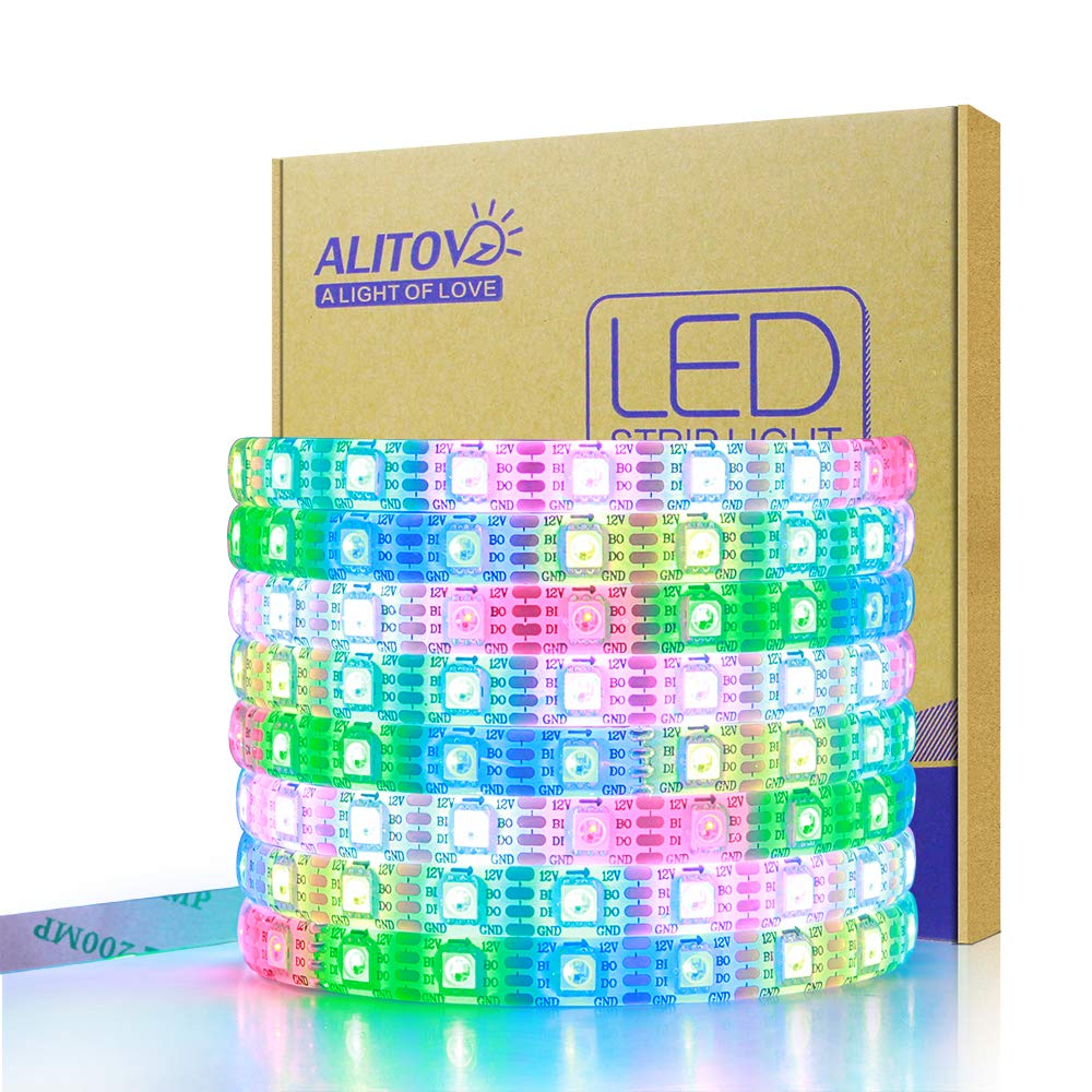 Buy ALITOVE WS2812B 12V LED Strip Light WS2815 Addressable RGB LED ...