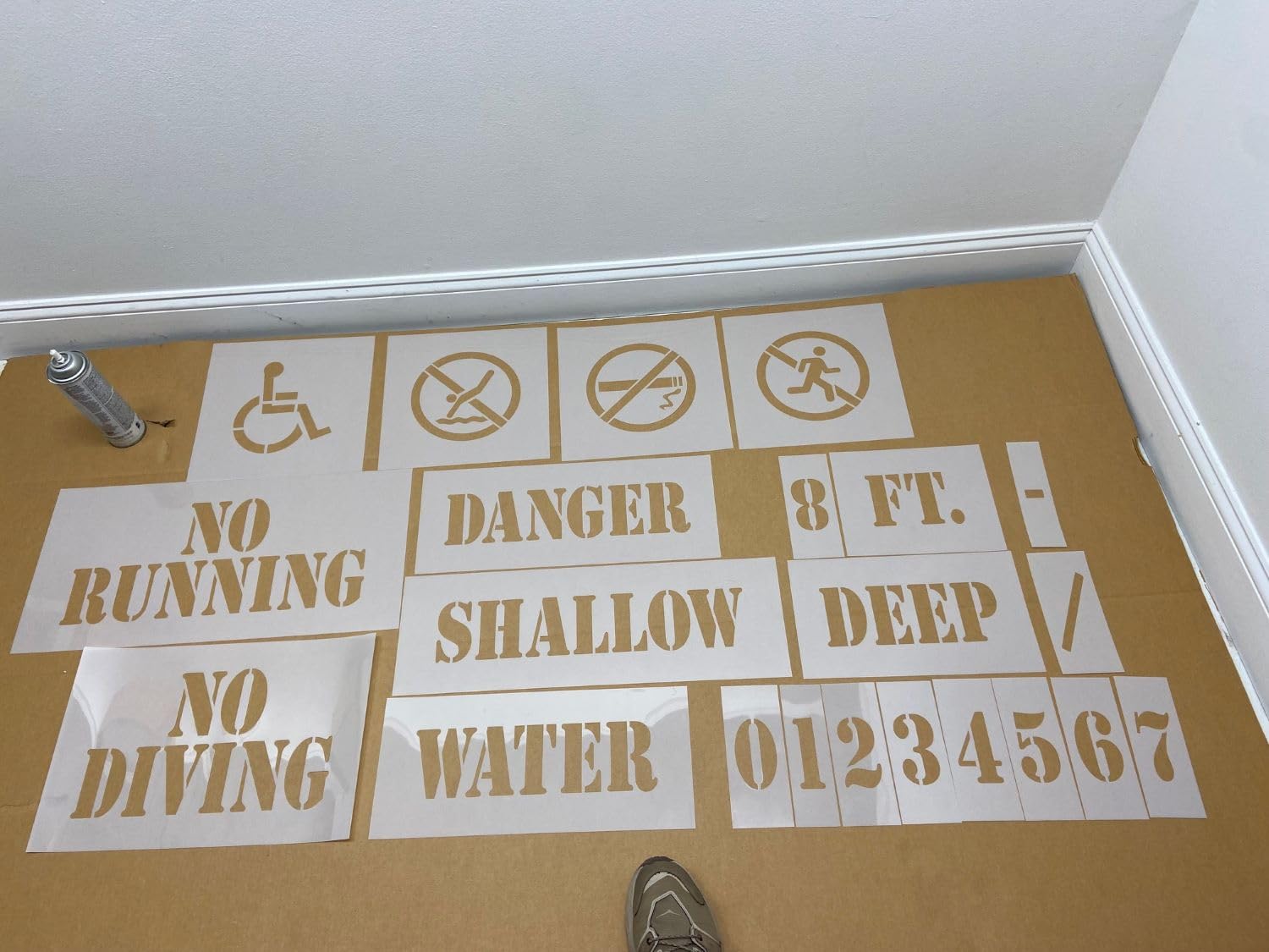 Pool Area Marking Stencils Kit - Stencils KIt - 10 mil medium-duty ...