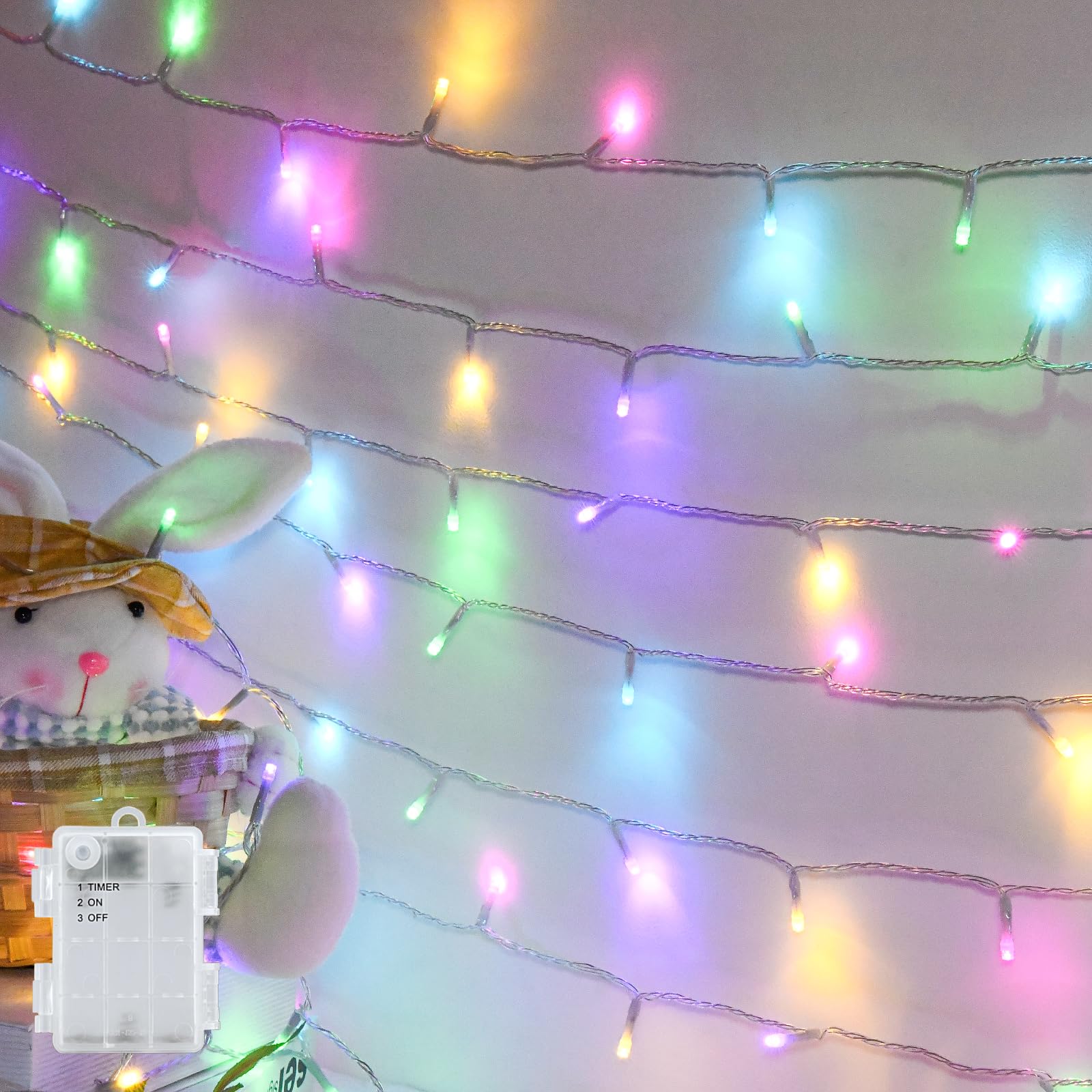 cshare Easter String Lights Battery Operated,Pastel Easter Lights with ...
