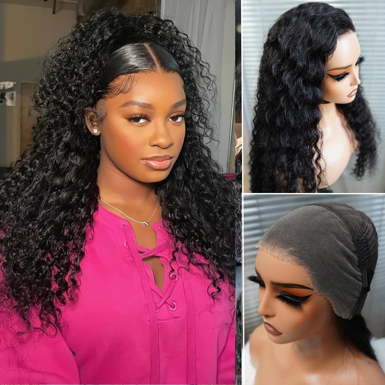 Water Wave Lace Front Wigs Human Hair 12A Pre Plucked Glueless Water ...