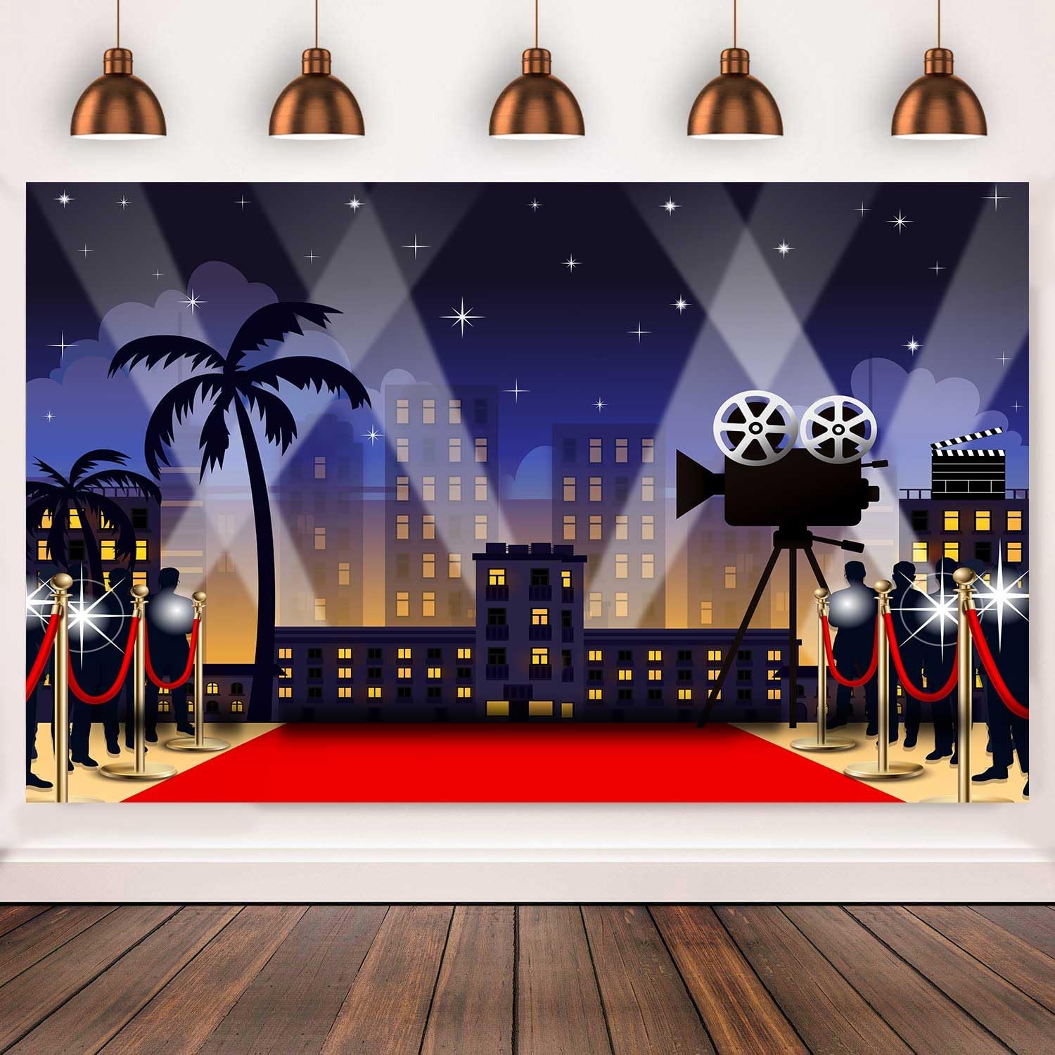 Amazon.com : TYOOFD Red Carpet Showtime Backdrop Big Star Theme ...