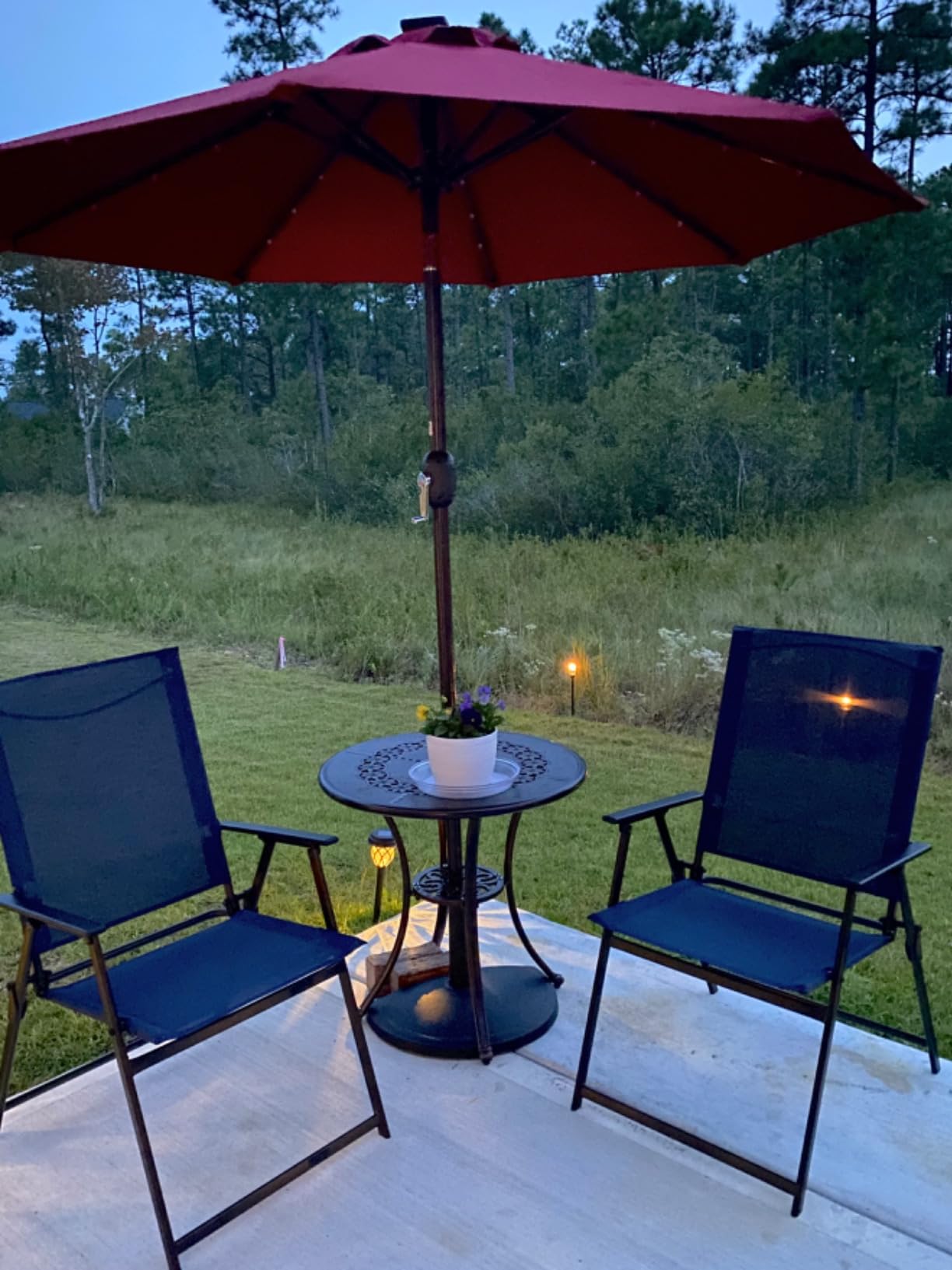 $20/mo - Finance DWVO 30 Inches Round Patio Dining Table with Umbrella ...