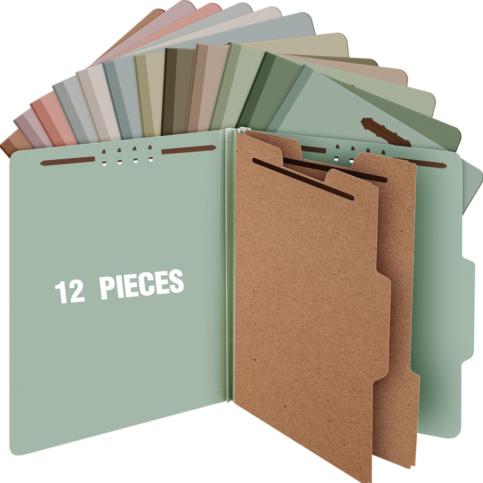 Amazon.com : Yaomiao 12 Pcs Pressboard Classification Folder 2 Dividers ...