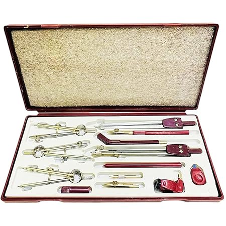 UTTAM Drawing Geometry Box - Engineering Drawing Instruments box - Set ...