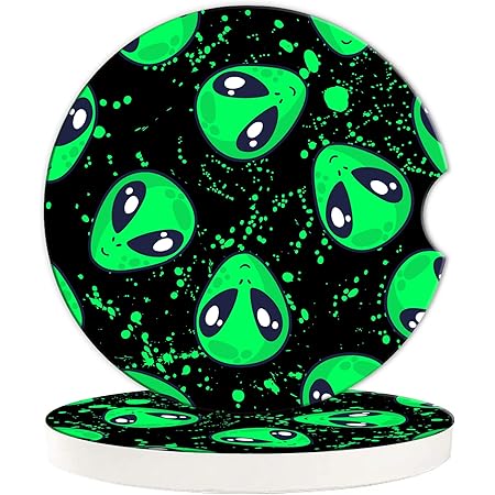 Amazon.com: BAMOWEY Alien Car Coaster for Cup Holders, 2 Pack Absorbent ...