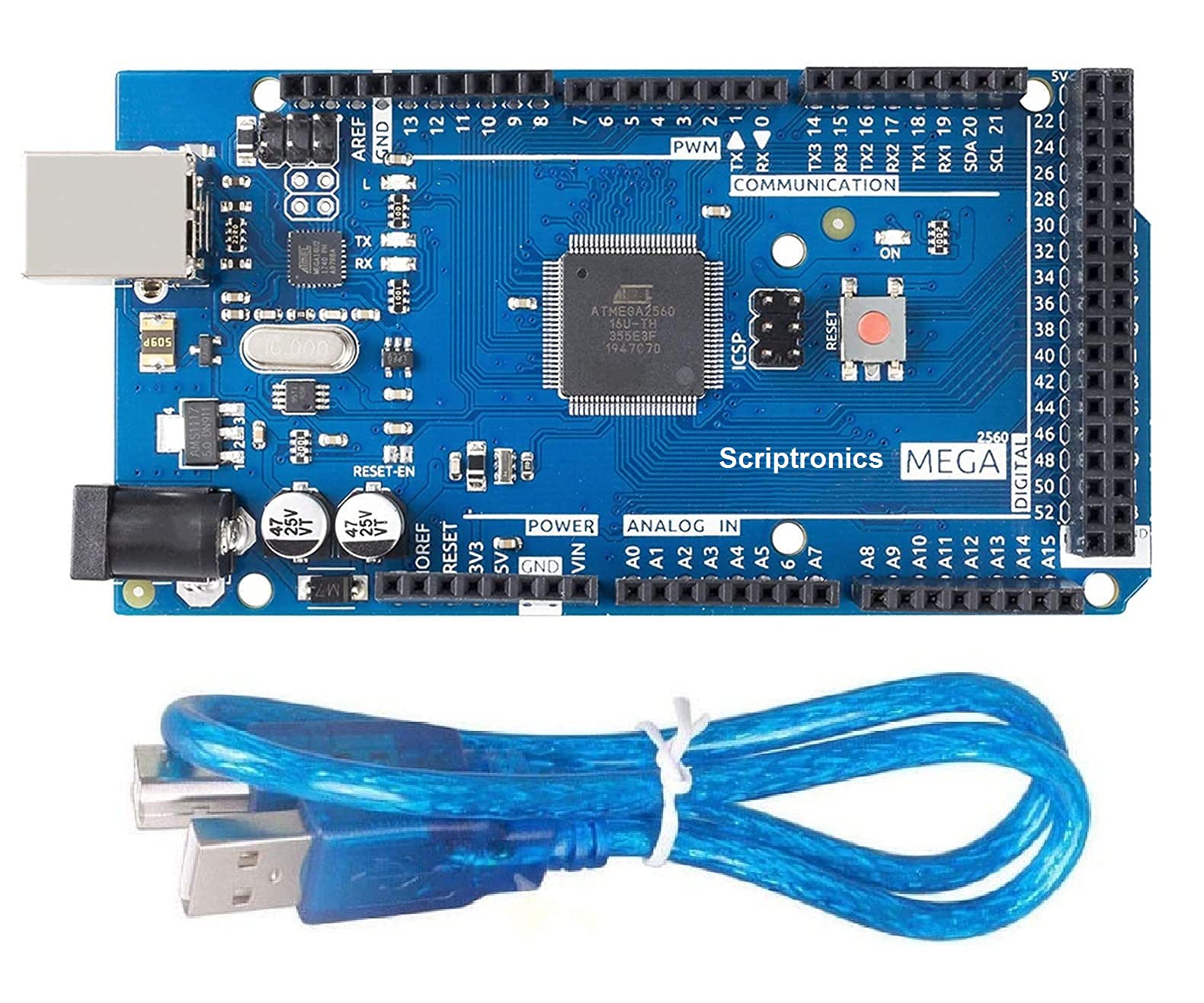 Buy Scriptronics® MEGA R3 Board ATmega 2560 With USB Cable Compatible ...