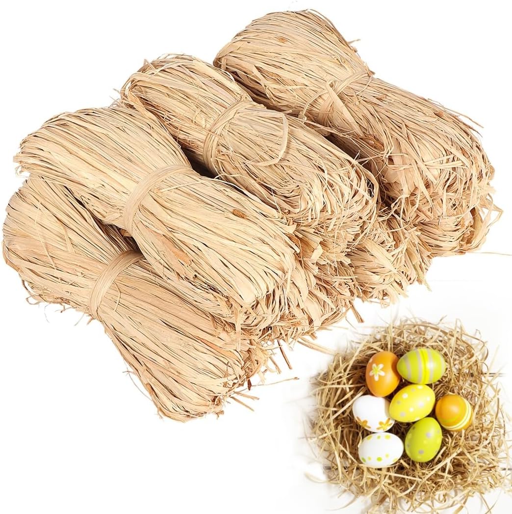 Amazon.com: Homaisson 350g Natural Raffia Paper Ribbon, 7 x 50g Natural ...